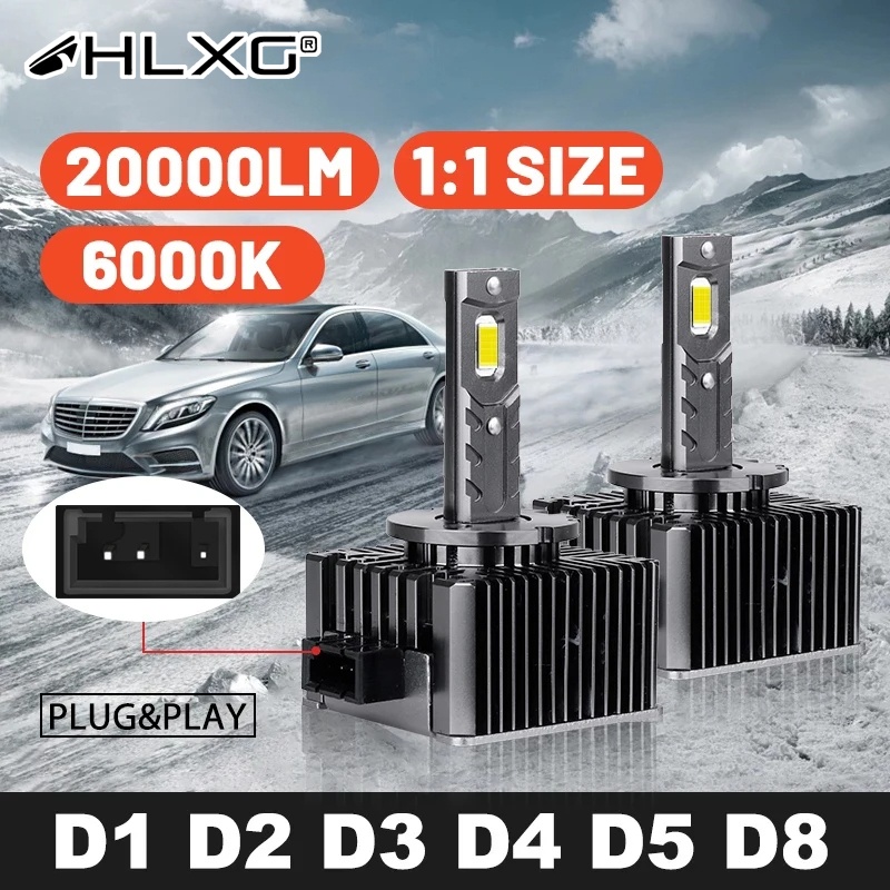 ชิปไฟหน้า LED HID D1S D2S D4S 20000LM D3S D5S D8S D1R D2R D3R D4R Canbus No Error 35W 55W 6000K ...