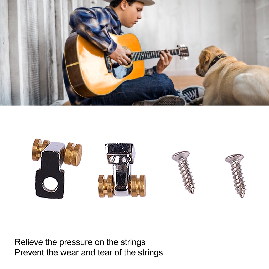 Watching You 2PCS กีตาร์ไฟฟ้า Roller String Tree ทองเหลืองสังกะสีโลหะผสม GUIDE Retainer สำหรับ ...