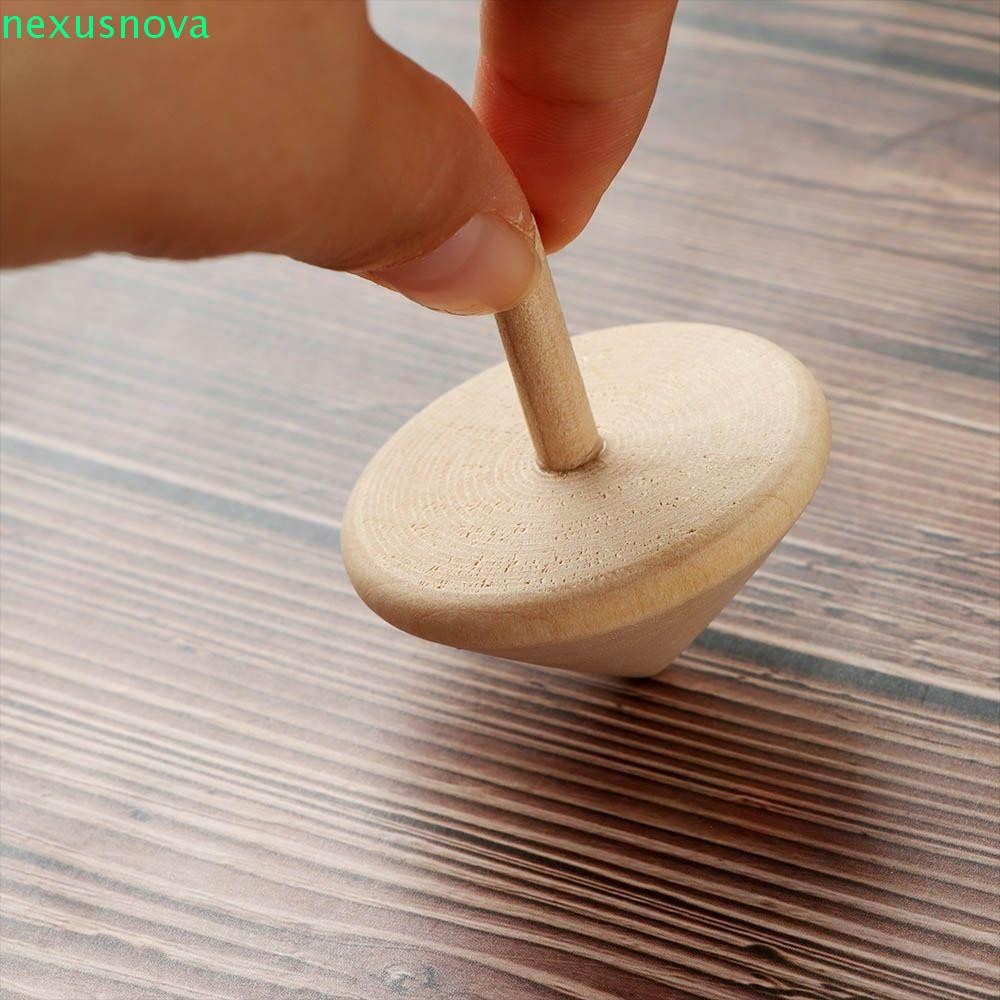 Nexusnova ไม้ Spinning Tops ไม่มีสีแปลก Spinning Top Peg-Top อนุบาล ...