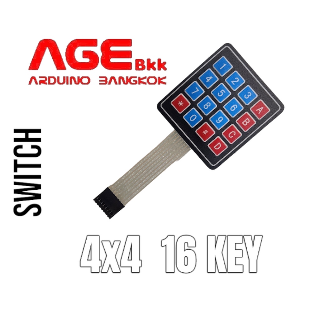 Membrane Matrix Keypad 4x4 Arduino คีย์แพด ปุ่มกด 16 KEY | Shopee Thailand