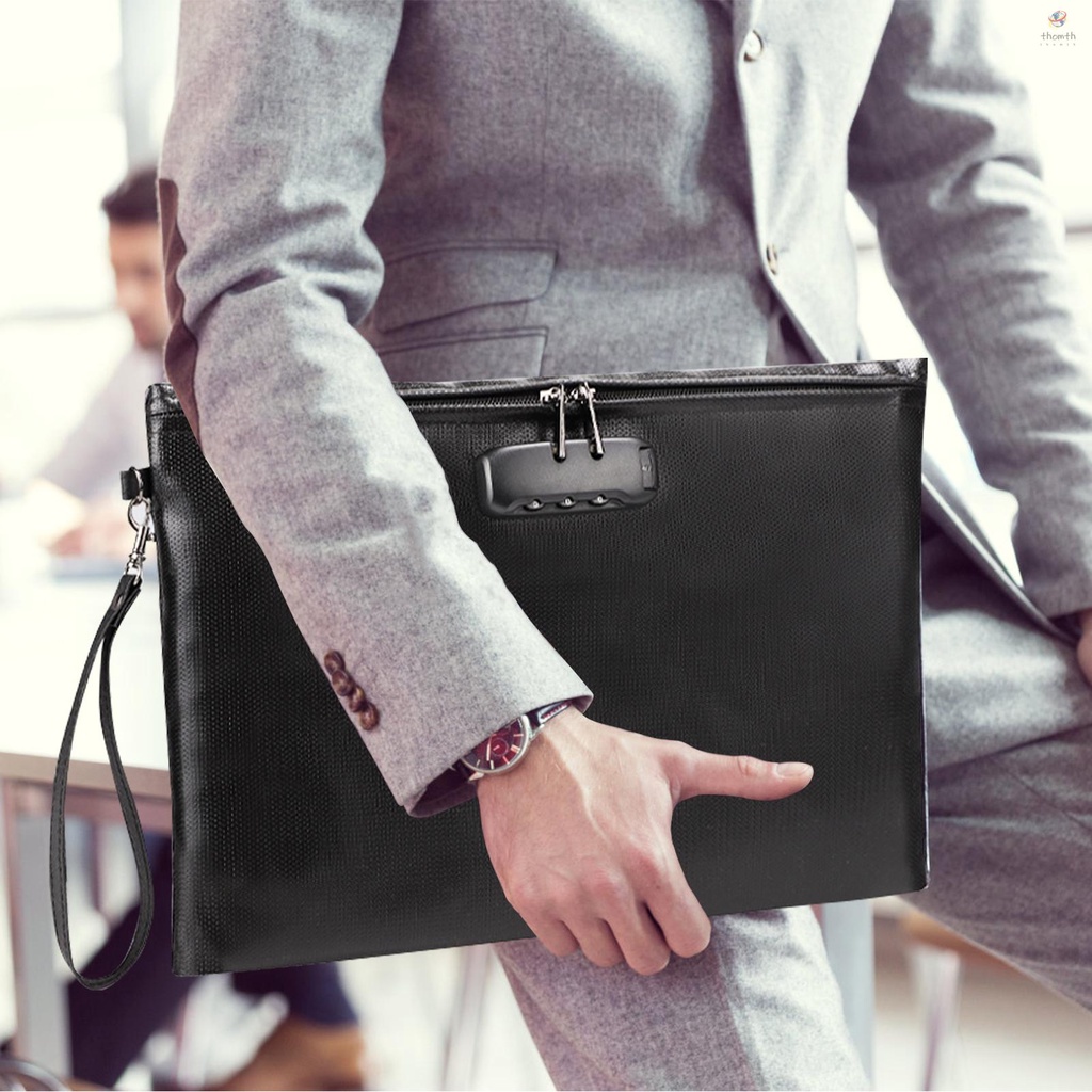 [TTHO] กระเป๋าเอกสาร มีซิป กันไฟ พร้อมช่องใส่บัตร 10 ช่อง สําหรับเอกสาร ...