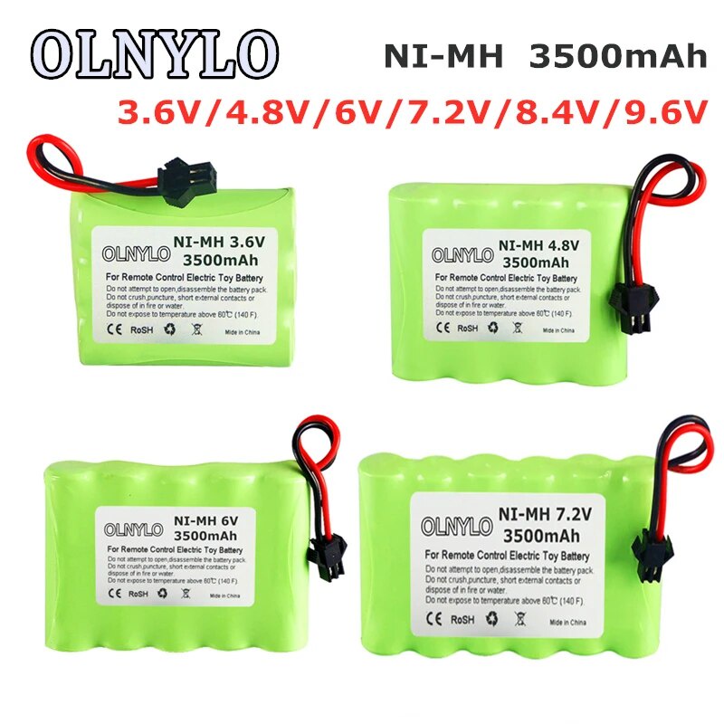 3.6V/4.8V/6V/7.2V/8.4V/9.6V 3500MAh Ni-MH AA 3500MAh Rechargeable Battery Pack | Shopee Thailand