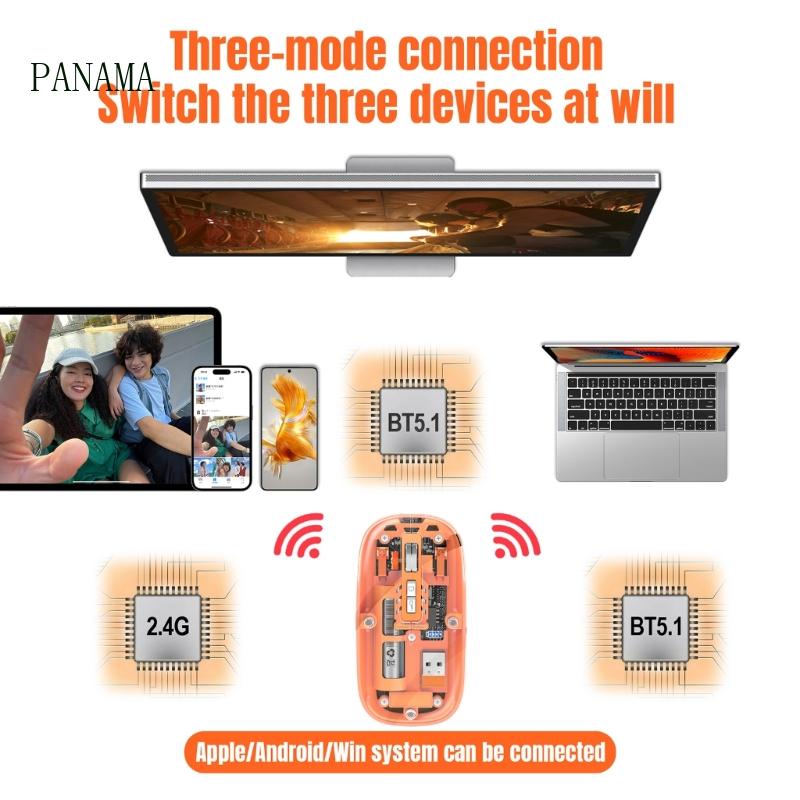 Nama เมาส์ไร้สาย เทคโนโลยี PixArt 3065 5 คีย์ ออกแบบตามสรีรศาสตร์ ชาร์จ ...