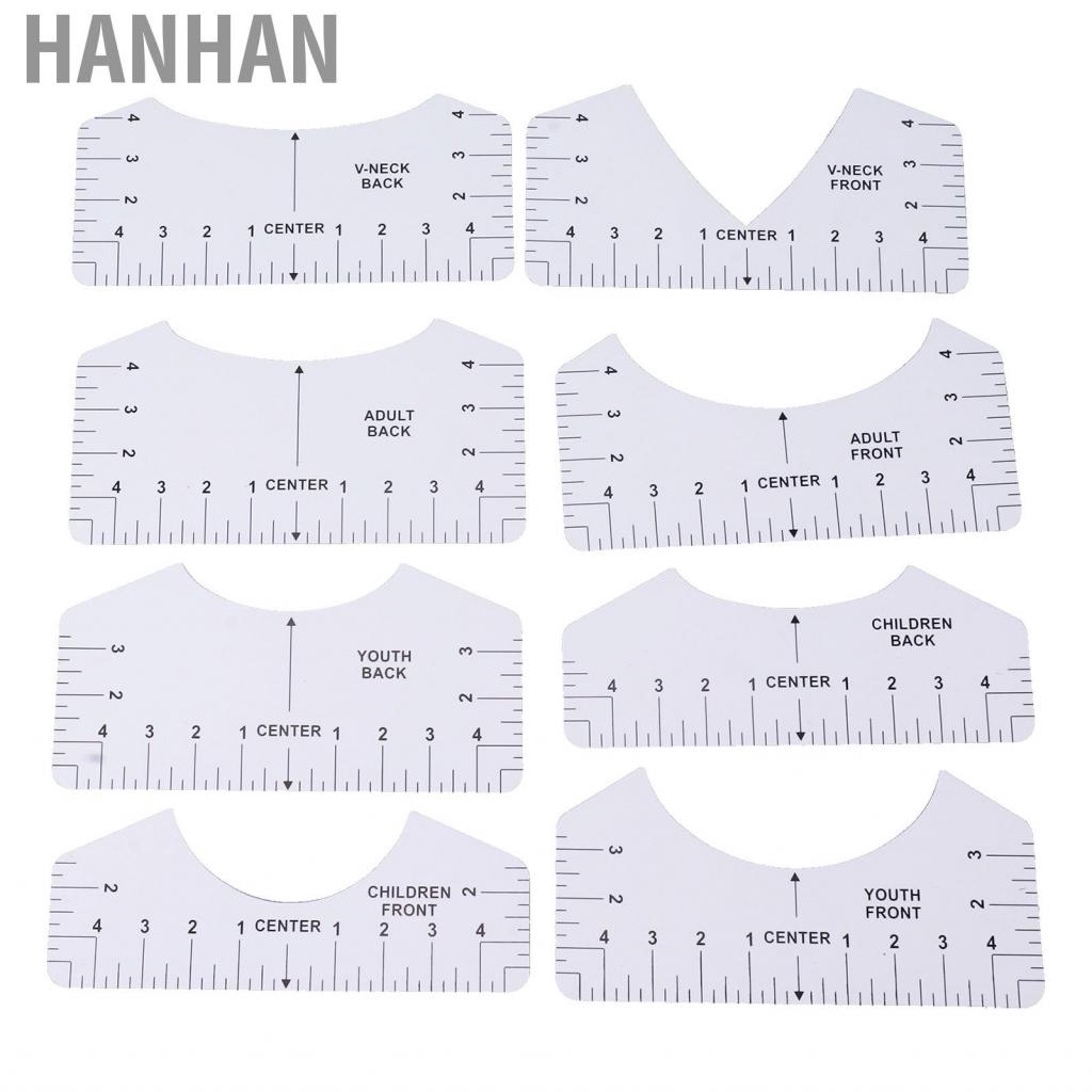 Hanhan New 8PCS T Shirt Ruler Guide PVC Clothing Centering Design ...