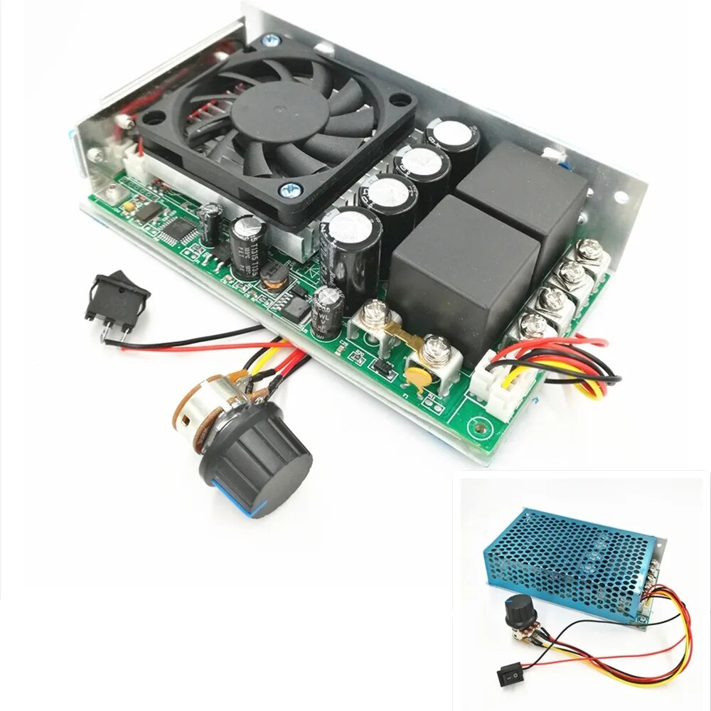 Newest 10-50V DC 100A 3000W Programable Reversible DC Motor Speed Controller PWM Control ...
