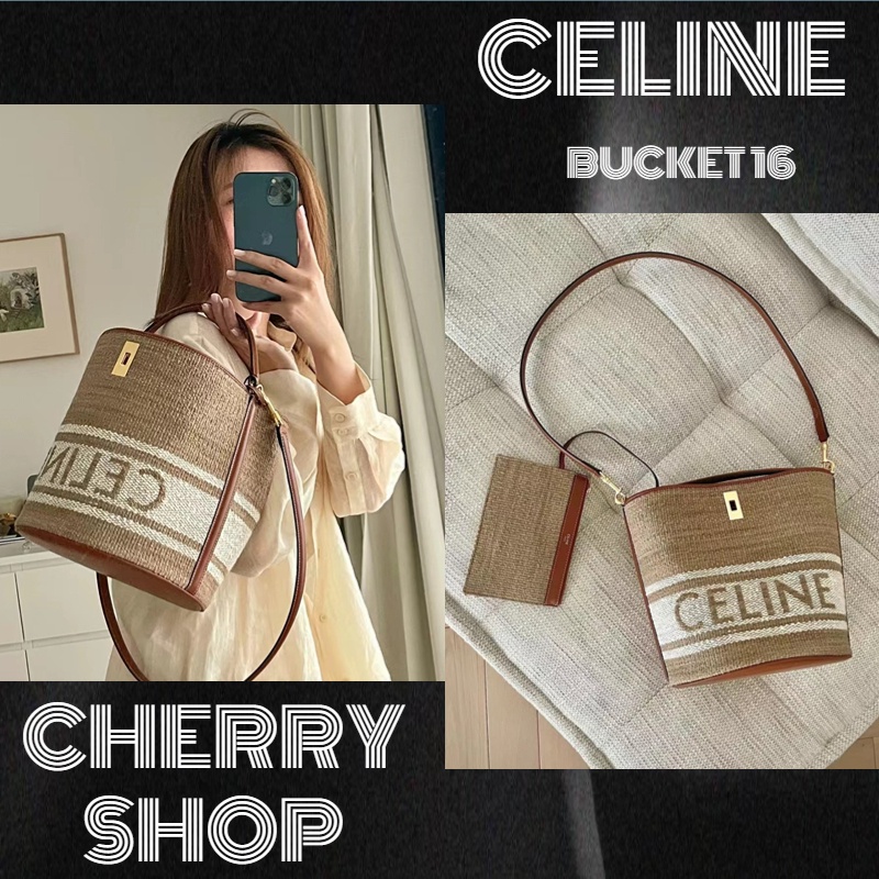 ซีลีน Celine BUCKET 16 BAG กระเป๋าถัง กระเป๋าถือสุภาพสตรี/ แบรนด์ใหม่และเป็นของแท้ | Shopee Thailand