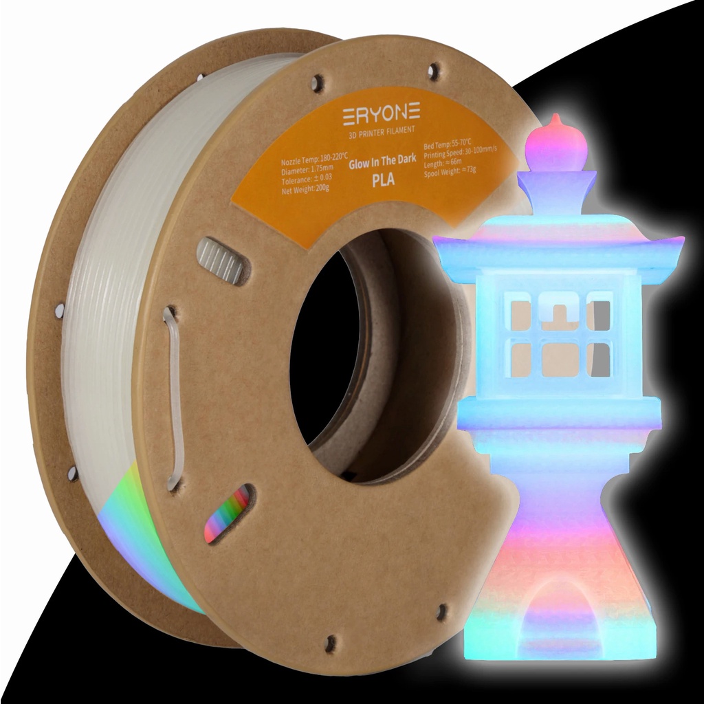 Eryone 1kg Luminous PLA Filament 1.75mm Glow In The Dark Plastic PLA 1 ...