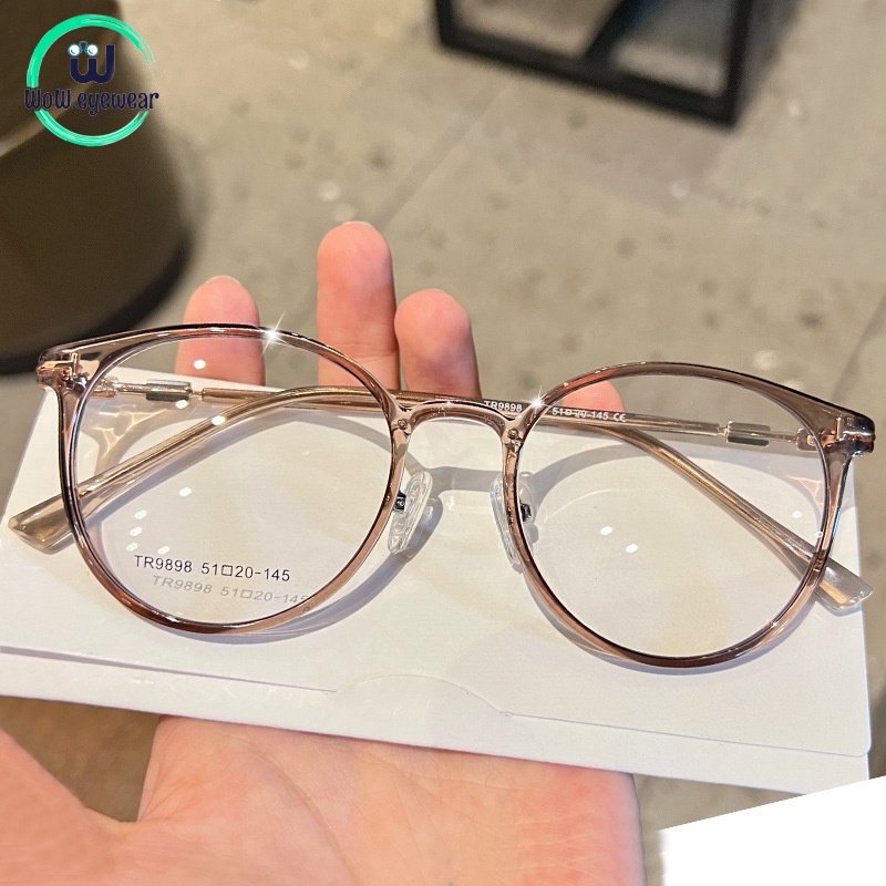 กรอบแว่นตา แว่นสายตาสั้น (-100 ถึง -400) กรอบแว่นตาทรงกลม TR90 ป้องกันแสงสีฟ้าแฟชั่น | Shopee ...