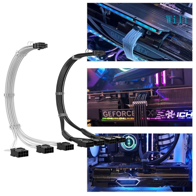 Will การ์ดจอ PCI-e 16Pin PCIE GPU VGA 16Pin ตัวผู้ เป็น 3 4x8 6+2 Pin ...