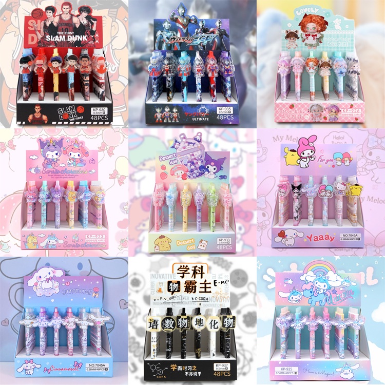 in Stock# Cute Little Girl Pressing Pen Cartoon Girlish Acrylic Paster ...