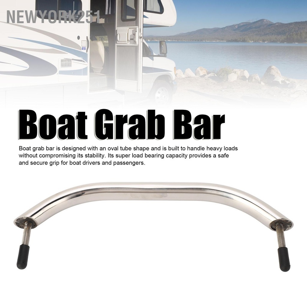 Newyork251 Boat Grab Bar Oval Tube 304 Stainless Steel Bright Polished ...