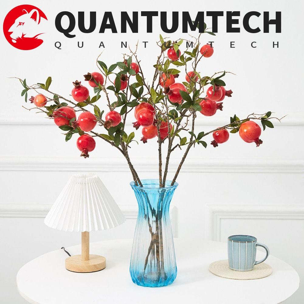Quantumtech ผลไม้ปลอม,สาขาทับทิมเทียมสไตล์นอร์ดิกแบบนุ่ม,อุปกรณ์ถ่ายภาพ 5/6 หัวพืชประดิษฐ์ที่สม ...