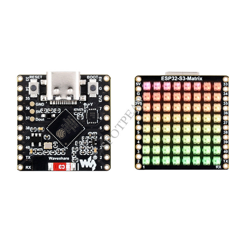 Esp32-s3 RGB-LED Matrix WiFi บลูทูธ Gyroscope เซ็นเซอร์ท่าทาง QMI8658C ...