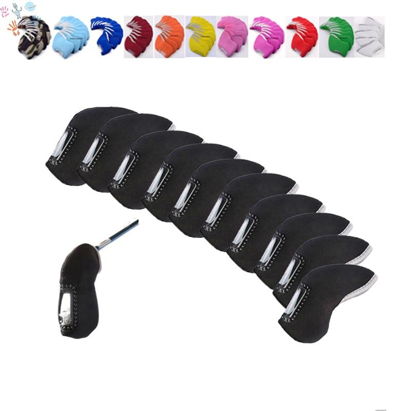 [KEW] 10 ชิ้น/เซ็ตเย็บปักถักร้อยจํานวนกอล์ฟหัวเหล็กครอบคลุม Iron ...