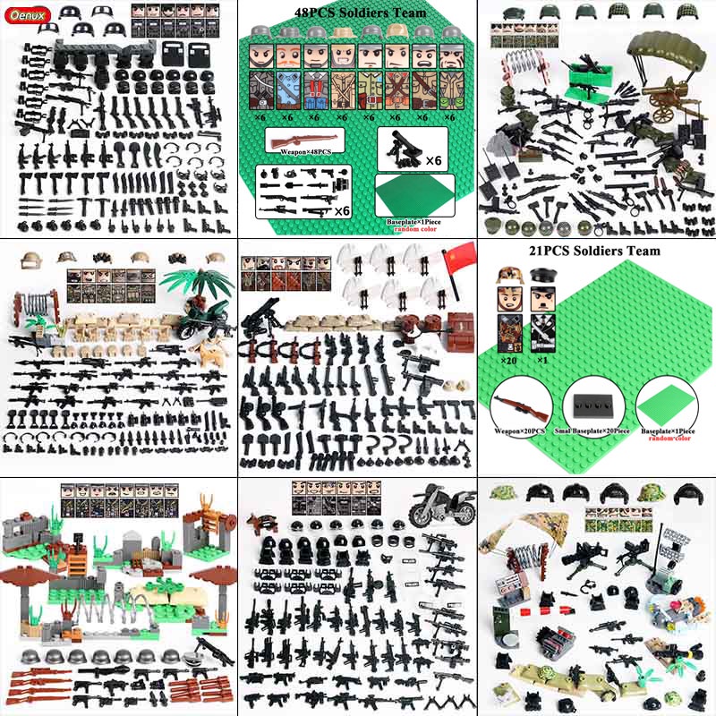 New WW2 Military Army Small Building Block Mini Soviet USA Army ...