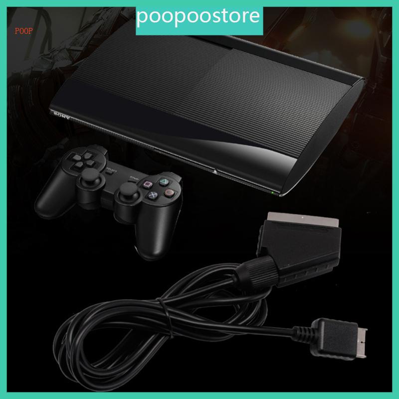 Poop สายเคเบิล 1 8 ม. 6 ฟุต AV AV TV Scart Plug สําหรับ PS1 PS2 PS3 ...