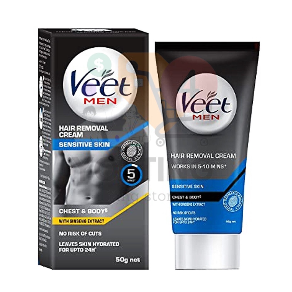 Veet Hair Removal Cream for Men Sensitive Skin 50g ครีมกำจัดขนบริเวณ ...