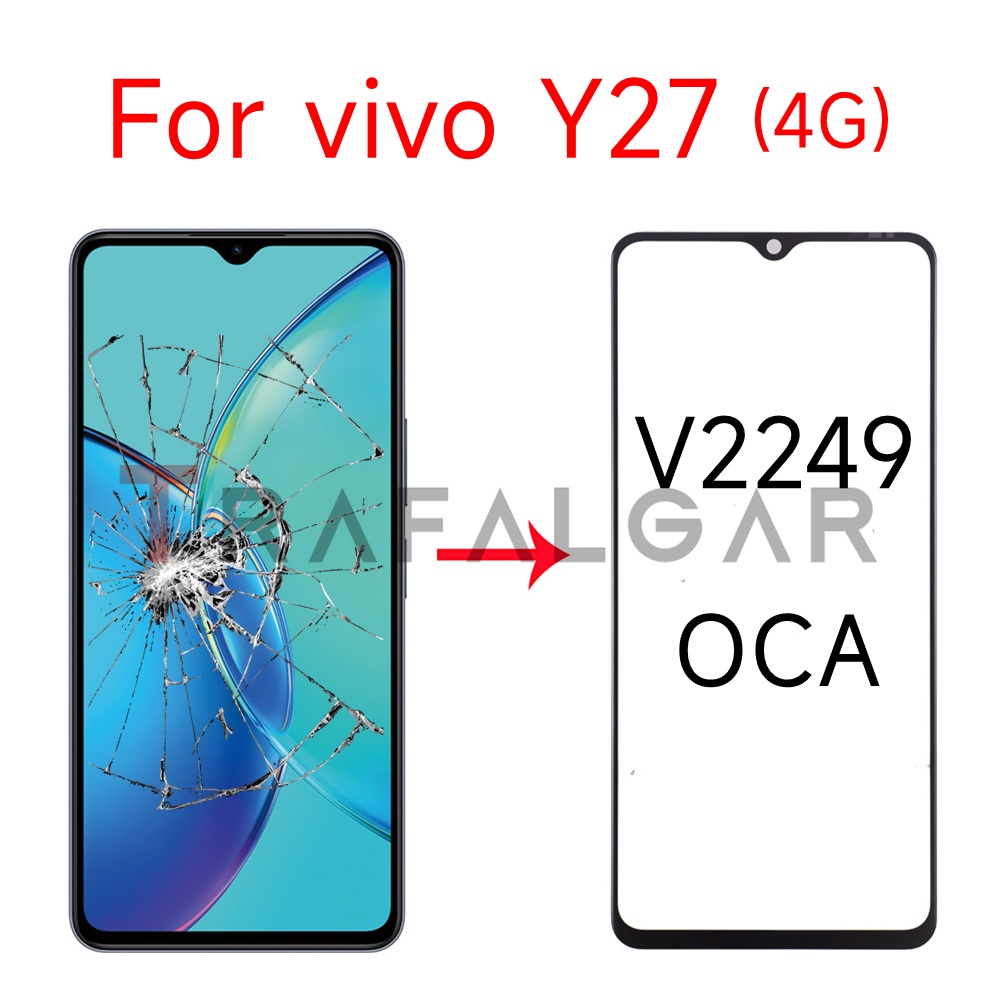 กระจกหน้าจอด้านหน้า เลนส์กระจกด้านนอก และ OCA แบบเปลี่ยน สําหรับ vivo ...