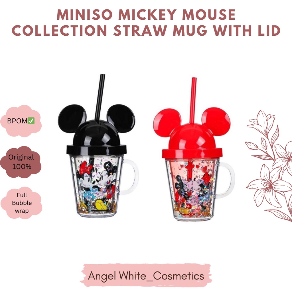 Miniso MICKEY MOUSE COLLECTION แก้ว STRAW พร้อม LID | Shopee Thailand
