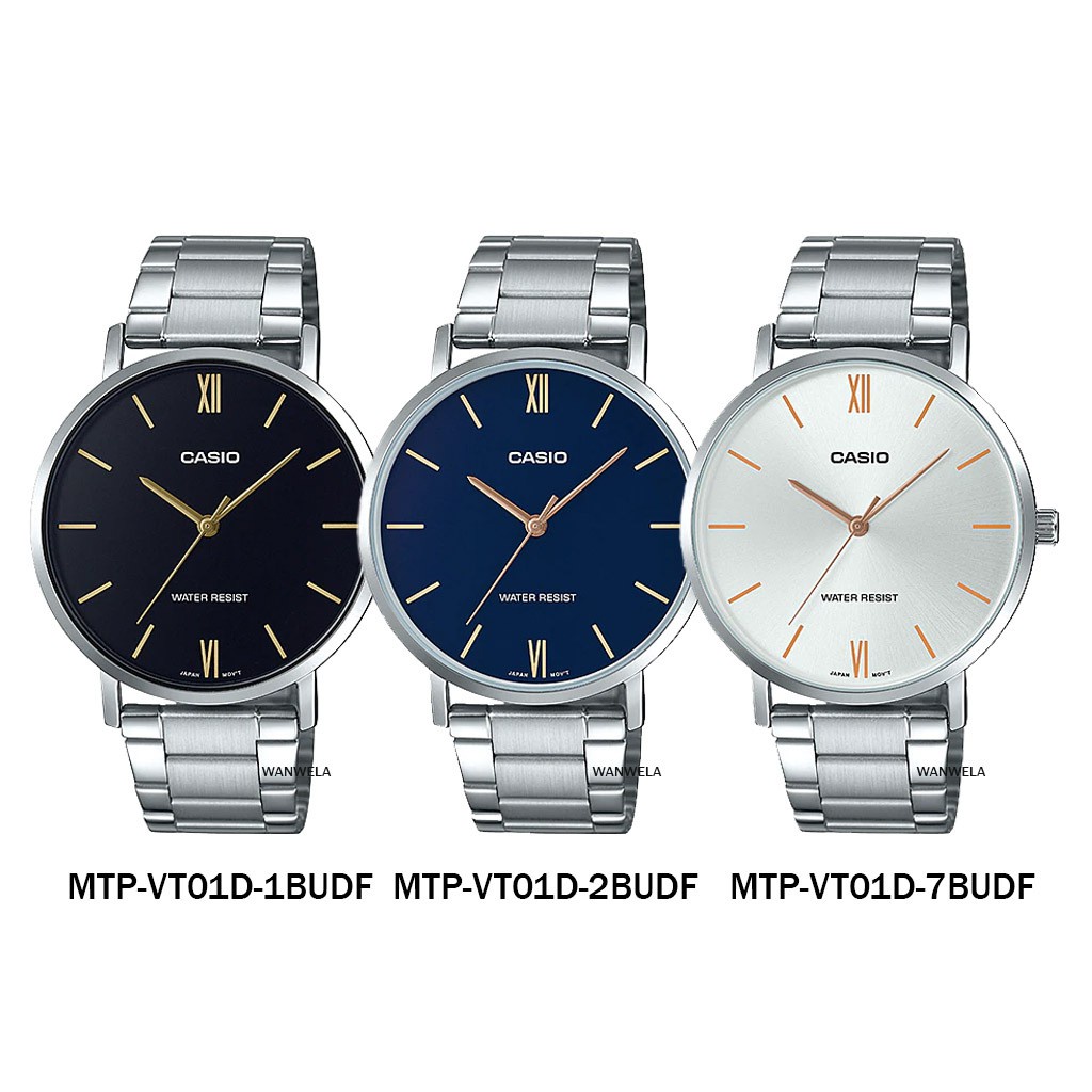 ของแท้ นาฬิกาข้อมือ Casio ผู้ชาย รุ่น MTP-VT01 สายสแตนเลส | Shopee Thailand