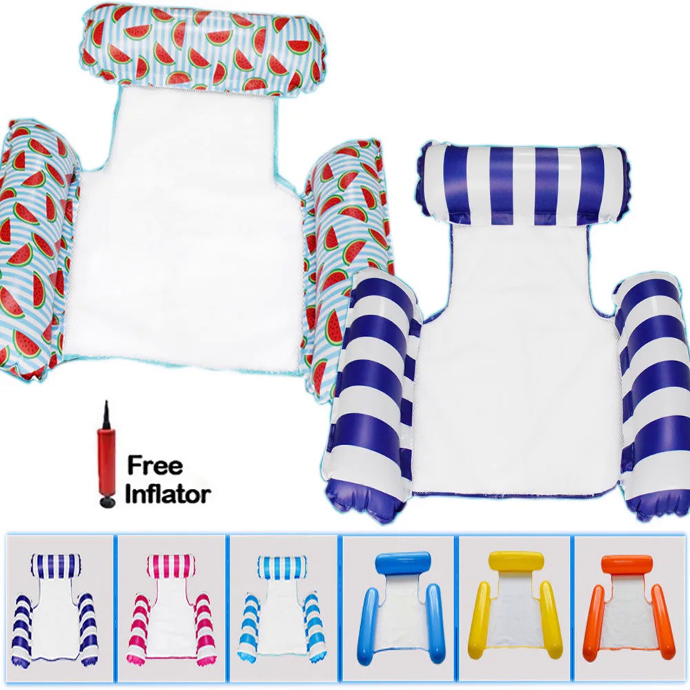 Foldable Floating Water Hammock Float Lounger Floating Toys Inflatable ...