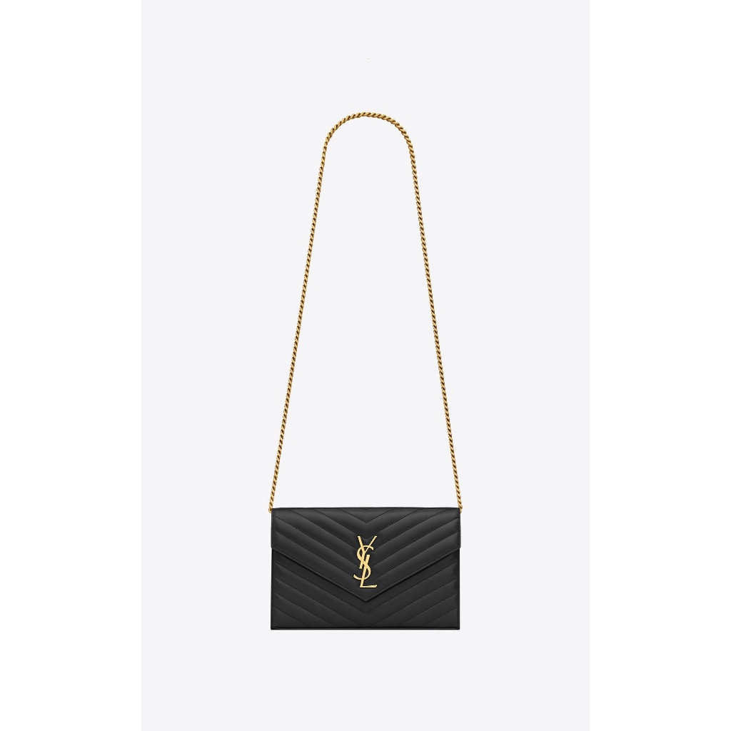 Yves Saint Laurent WOC 9" กระเป๋าซองคาเวียร์ / กระเป๋าโซ่ผู้หญิง 377828 ...