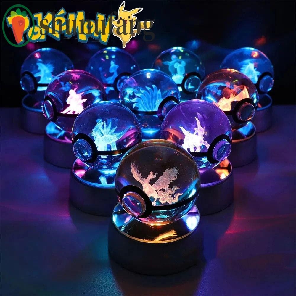Unuf ลูกบอลคริสตัล 3D,อะนิเมะFigurines Gengar Mew Pikachu Glass Ball ...