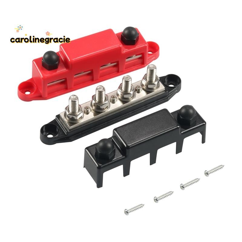 Bus Bar 12V 300A Power Distribution Block 4 X 3/8In Studs 12V ยานยนต์ Marine แบตเตอรี่ Busbar ...
