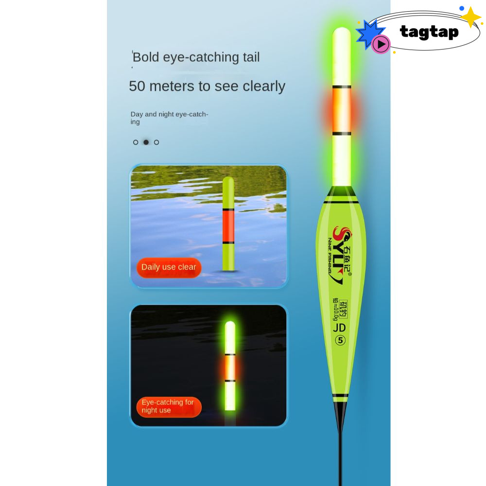 Tagtap อิเล็กทรอนิกส์ตกปลาลอยไฟแสดงสถานะ 3 ดวง ร้อน ทุ่นหลอดดริฟท์สลิป ...