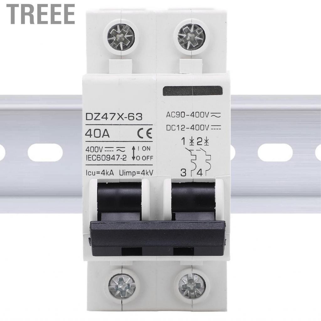 Treee DIN Rail Mount Circuit Breaker 2P 40A Miniature DC12-400V AC90-400V สำหรับเบรกเกอร์ระบบ ...