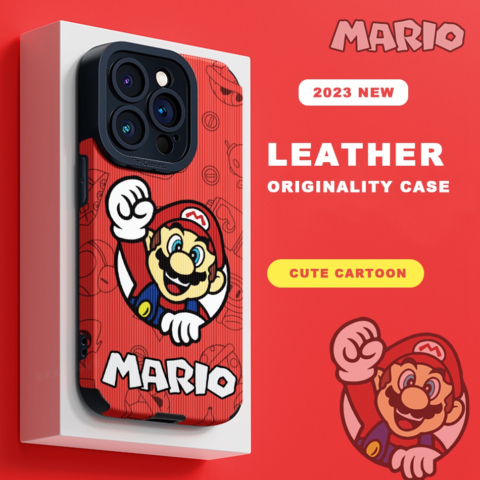 เคสโทรศัพท์มือถือหนัง ซิลิโคนนิ่ม กันกระแทก ลายการ์ตูน Super Mario Slam ...