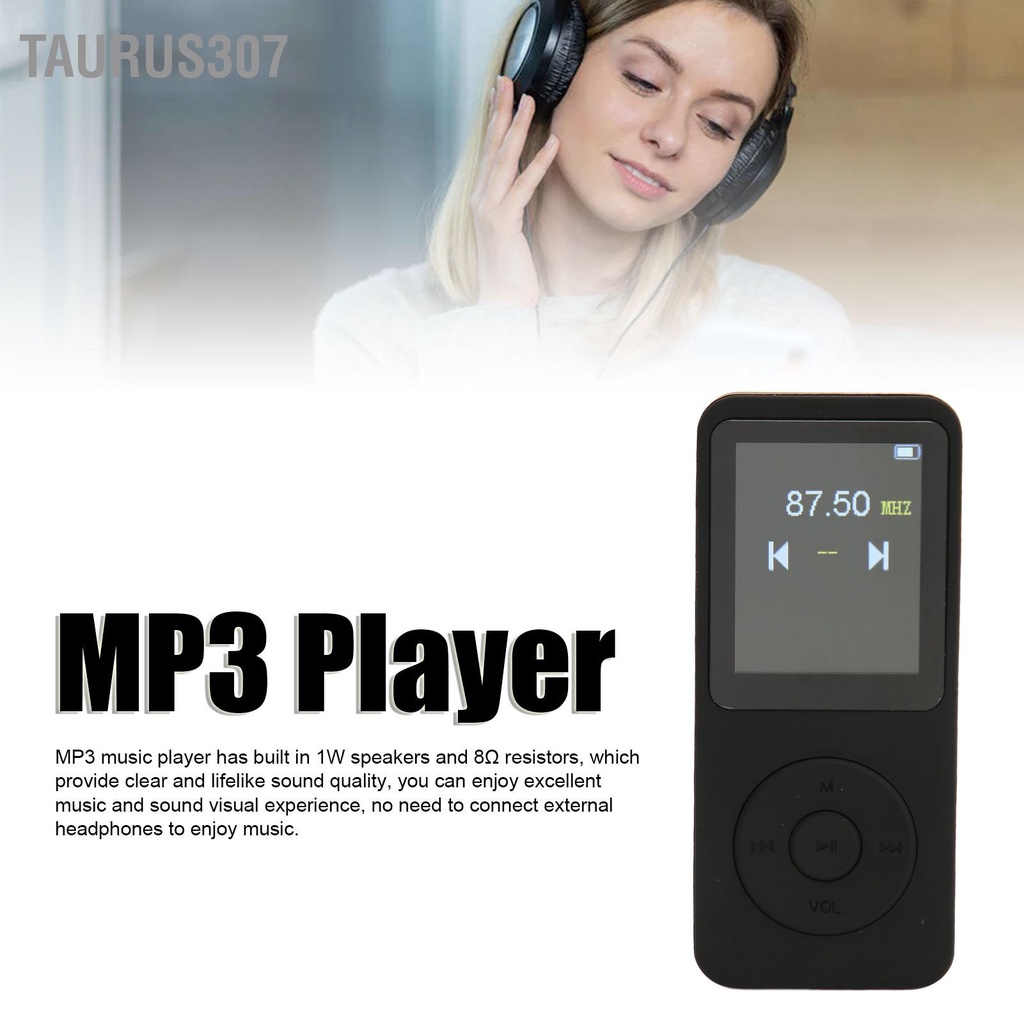 Taurus307 MP3 เครื่องเล่นบลูทูธ 5.0 1W 8Ω HDลำโพงวิทยุFM HiFi Lossless ...