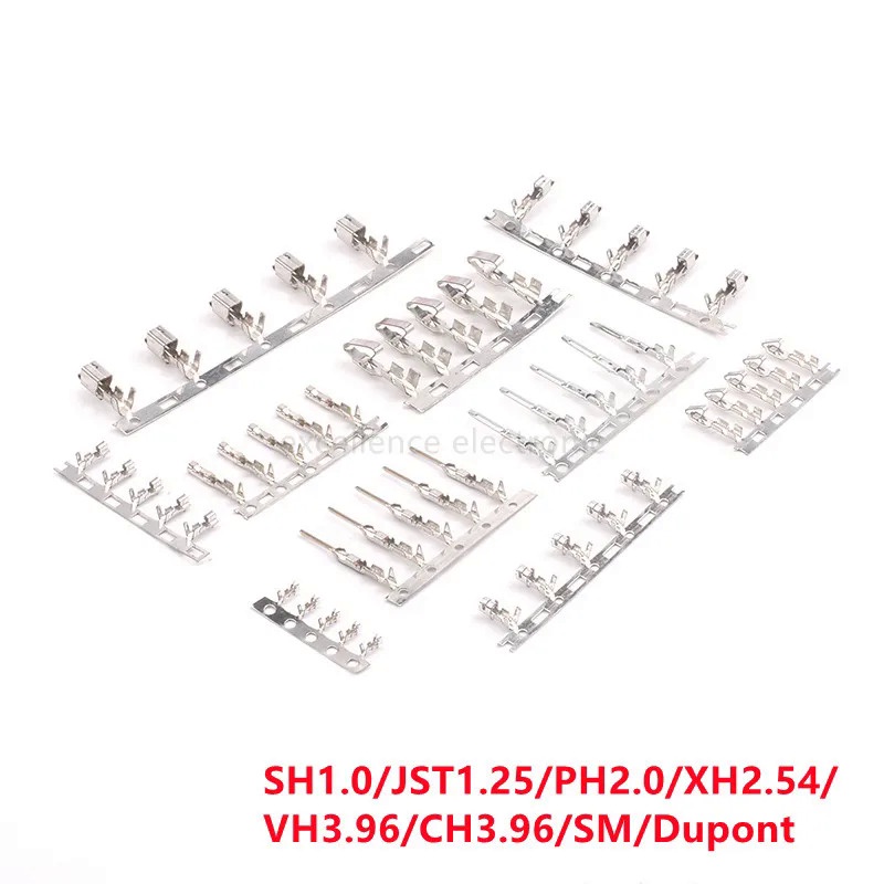 100pcs Line Pressing Terminal Reed XH2.54 PH2.0 CH3.96 VH3.96 KF2510 Dupont SM ZH1.5 JST1.25 SH1 ...