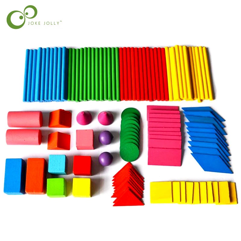 Wooden Mathematics Montessori Teaching Aids Counting Sticks Geometry ...