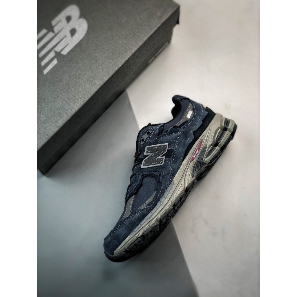 Genuine New Balance 2002R Dark Blue วินเทจลำลองต่ำด้านบนกีฬาดูดซับแรง ...
