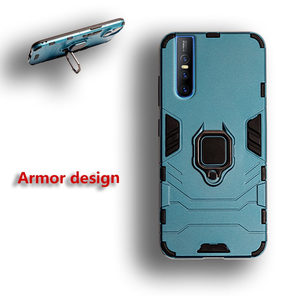 Vivo V15 Pro 1818 เคสโทรศัพท์ เกราะทหาร ป้องกันเต็มรูปแบบ แหวนแม่เหล็ก ...