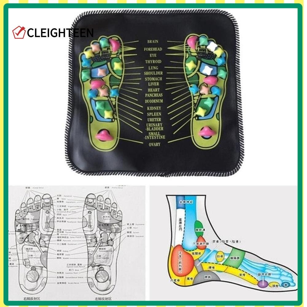 Cleighteen แผ่นรองนวด Cobblestone Acupoint Mat ปวดบรรเทา Walk Stone Mat ...