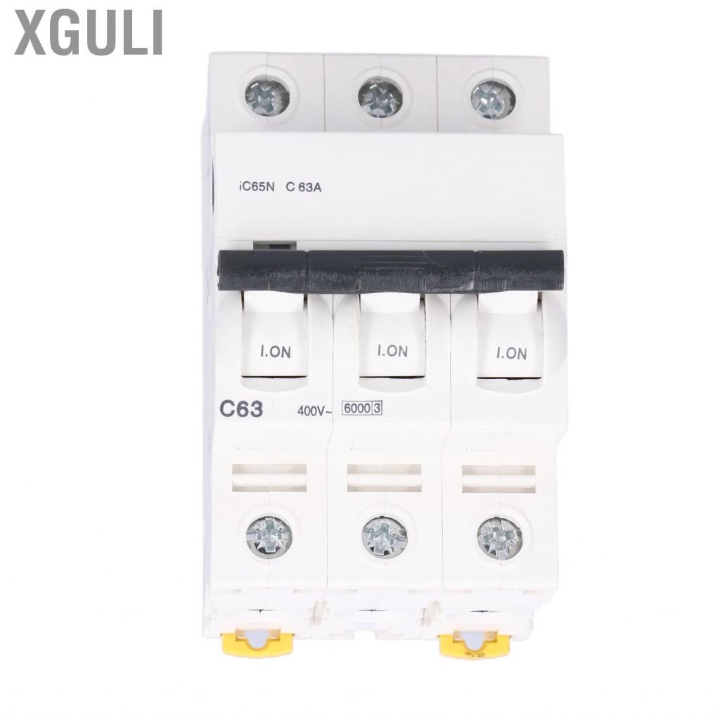 Xguli 3P Miniature Circuit Breaker AC 400V 63A DIN Rail Mount PA66 IC65N C63 | Shopee Thailand