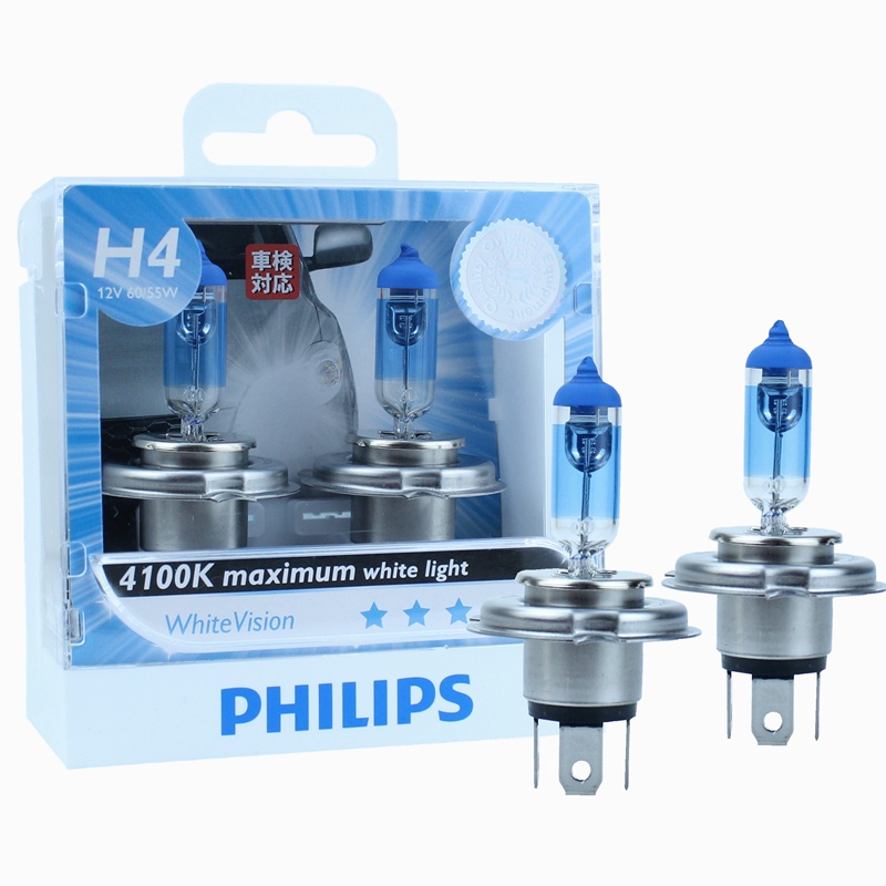 PHILIPS White Vision H4/4100K H7/3700K HB4/3700K Driving Lights Bulbs ...