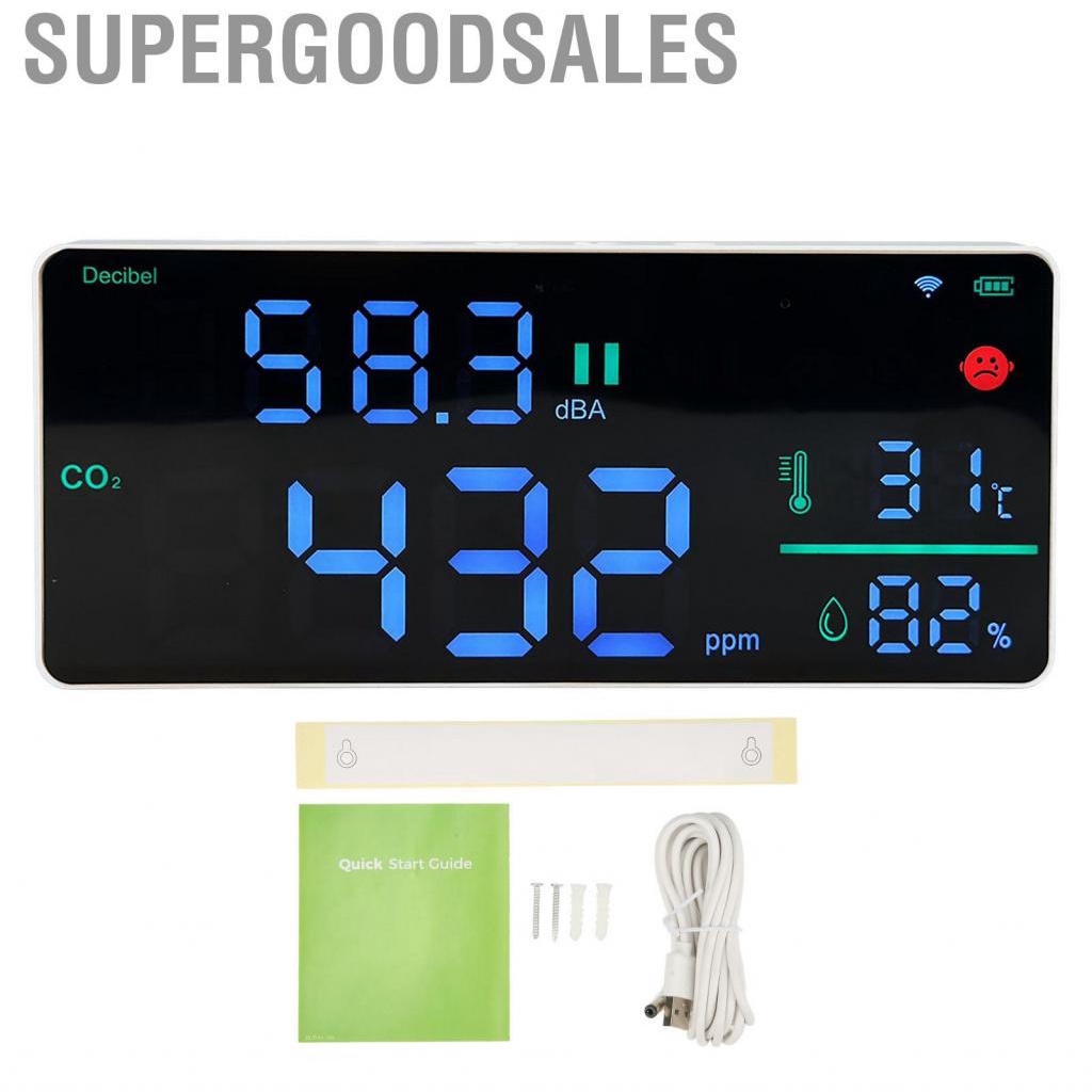 Supergoodsales 4 in 1 Digital Level Meter CO2 Tester Hygrometer Wall ...