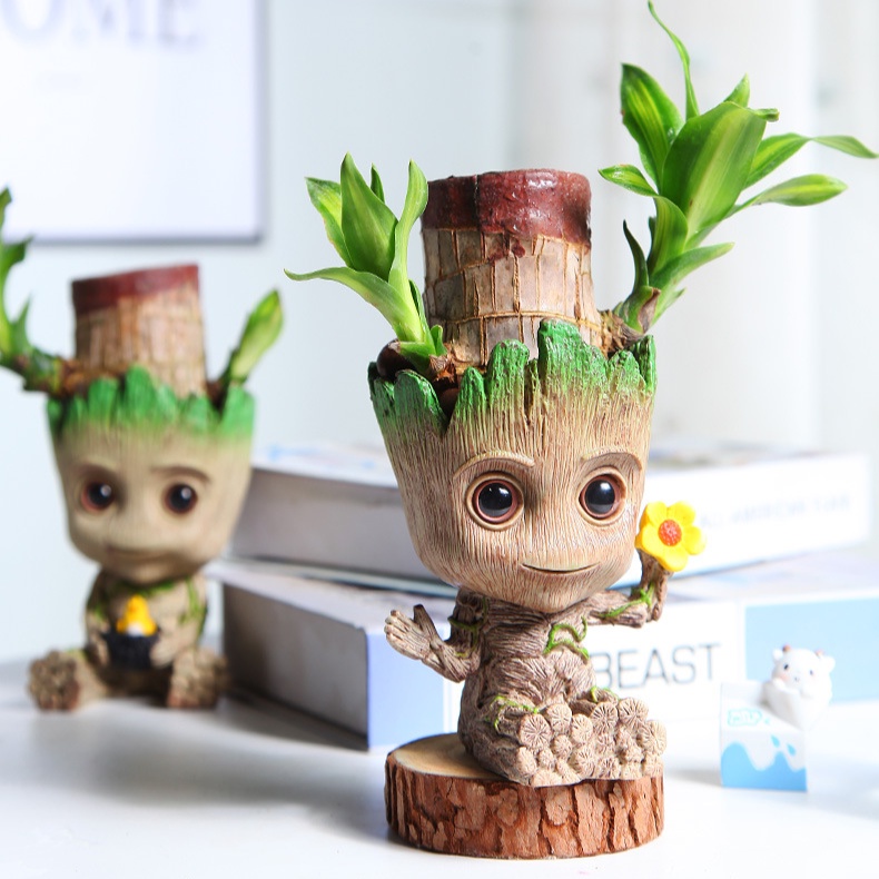 กระถางต้นไม้ กระถางกรูท baby groot pot flower สูง 15 cm | Shopee Thailand