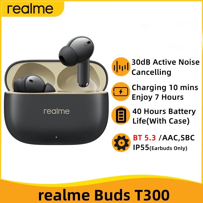 Realme Buds T300 T310 หูฟังไร้สาย 30dB ตัดเสียงรบกวน บลูทูธ 5.3 TWS ...