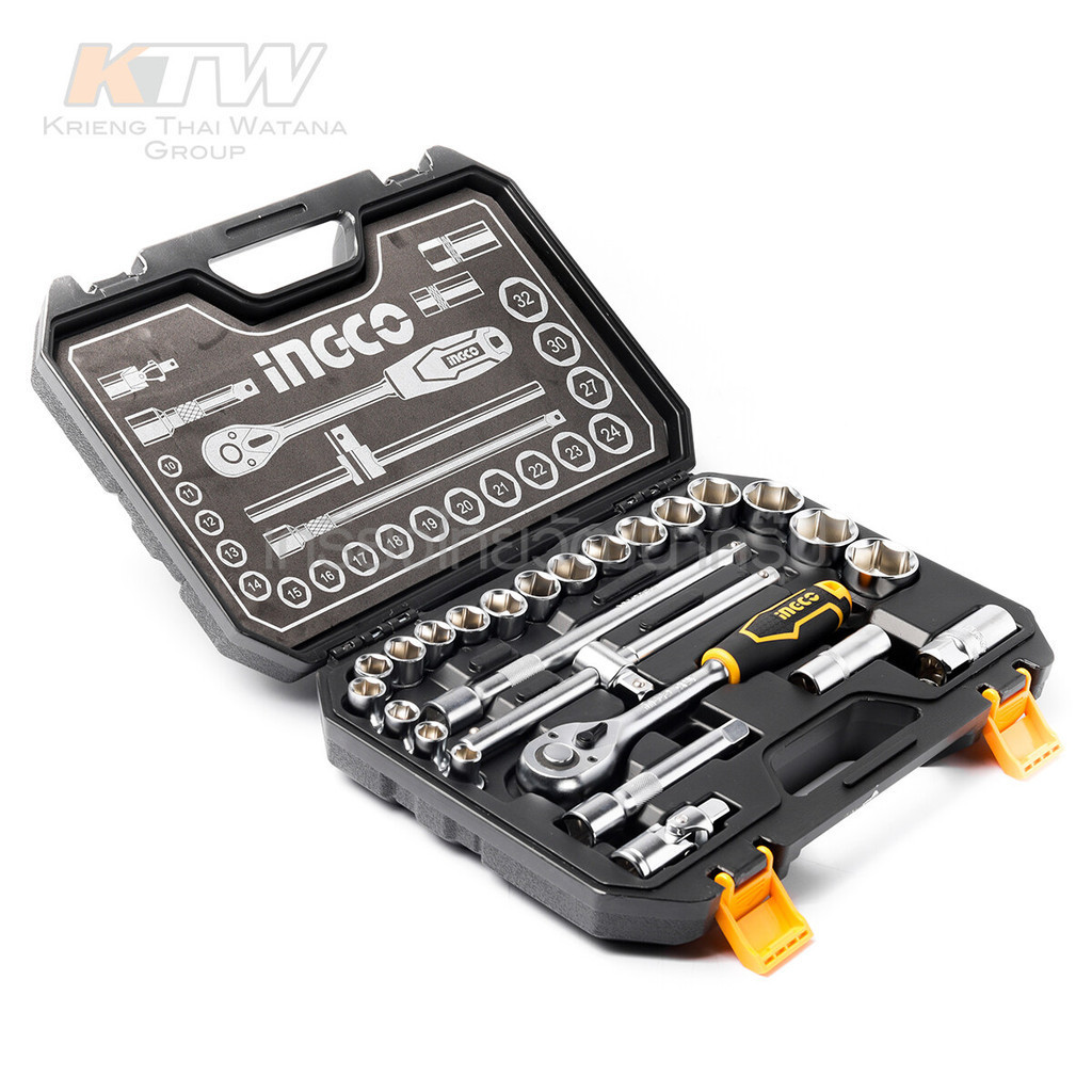 INGCO ชุดลูกบล็อค 1/2 นิ้ว 25 ชิ้นชุด รุ่น HKTS12251 (25 Pcs 1/2 Socket ...