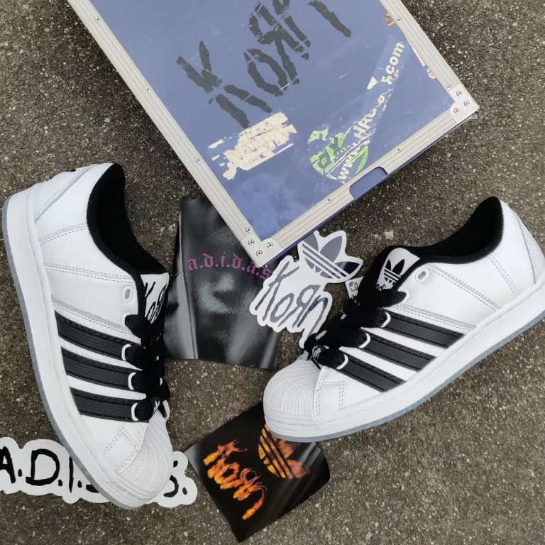 ADIDAS Original SUPERSTAR x Korn รุ่นเฮฟวี่เวท สีขาว แบรนด์ SHELL HEAD ...