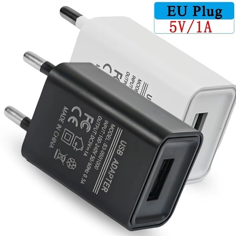 Universal 5V1A EU Plug USB Charger Adapter - หัวชาร์จติดผนังแบบพกพา - หัวชาร์จสําหรับเดินทาง ...