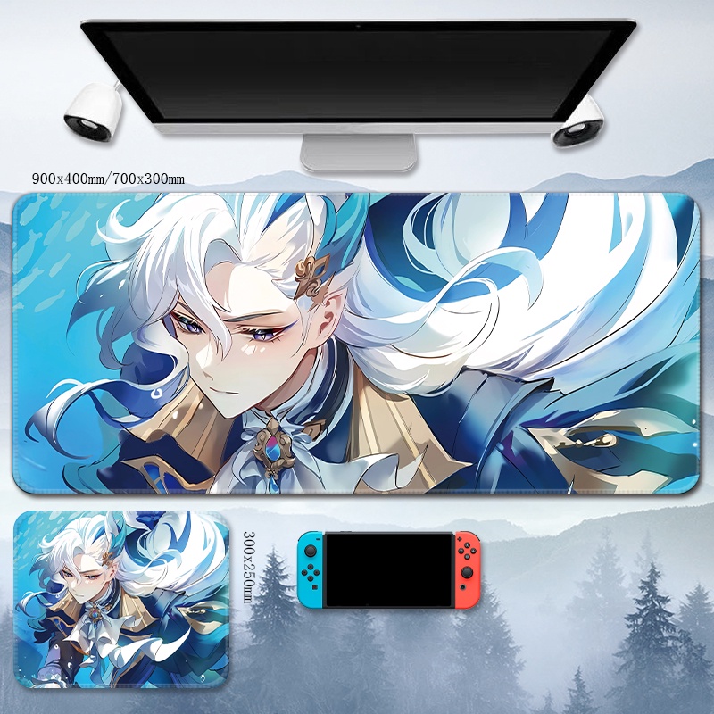 Neuvillette mouse pad Wriothesley computer keyboard pad Genshin Impact ...
