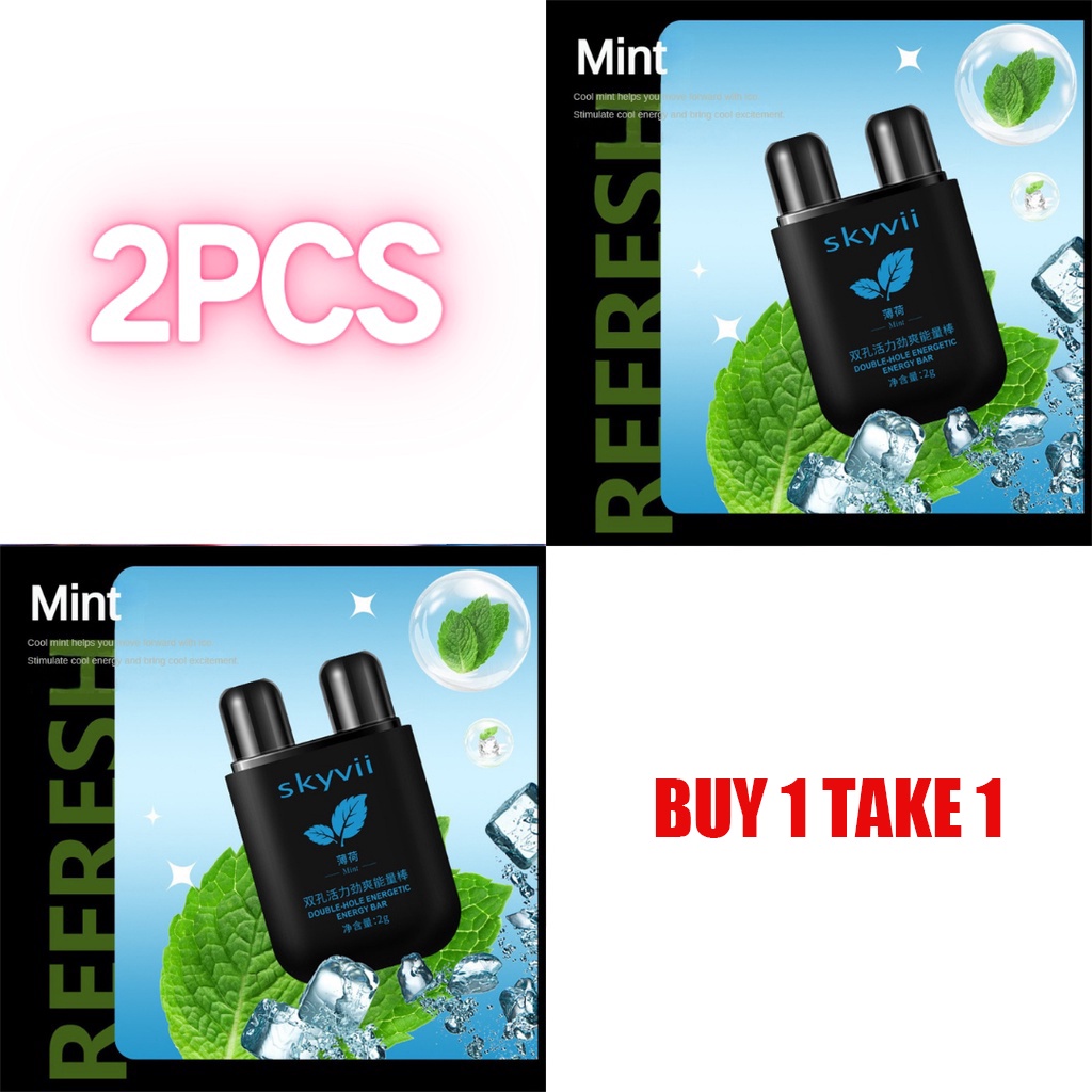 [พร้อม] [ซื้อ 1 ฟรี 1] Skyvii 2 รส Double Hole Vital Oil Energy Bar ...