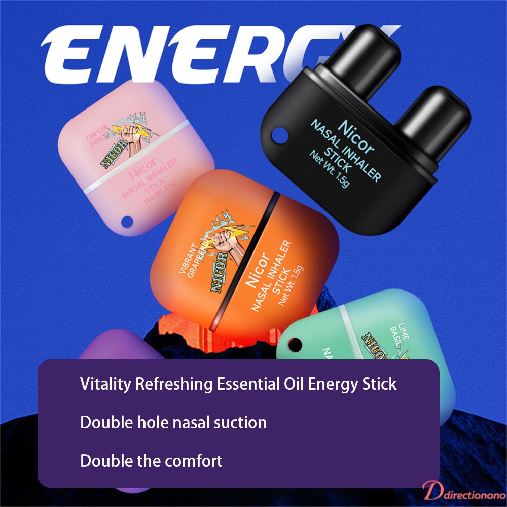 Nasal Inhaler Double Hole Energy Bar Cool Nostril สดชื่น Anti-fatigue ...