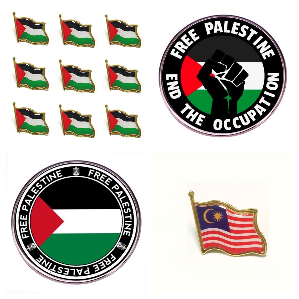 Palestine National Flag Pin Country Flag Metal Lapel Pin PalestineFlag ...