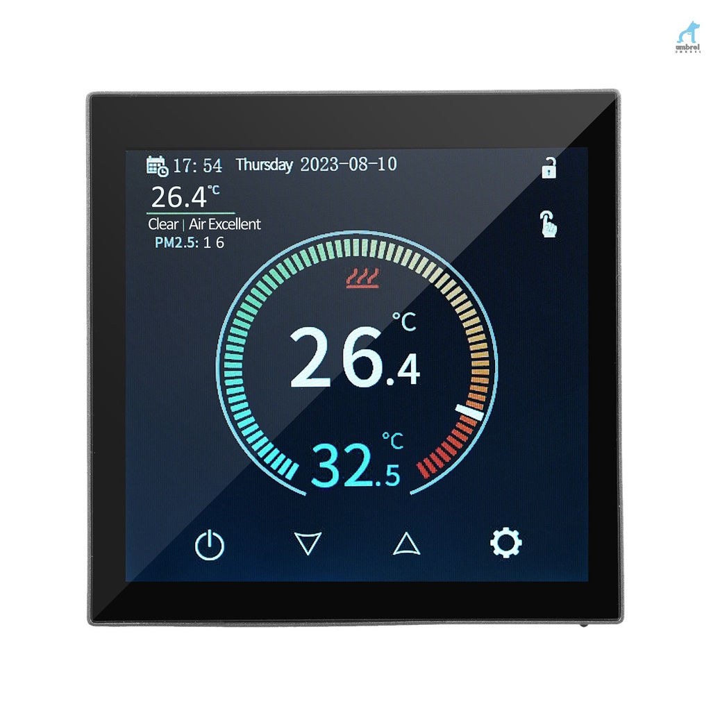 Umt HYT001 เทอร์โมสตัท WIFI ควบคุมอุณหภูมิ หน้าจอสัมผัส LCD ตั้งโปรแกรม ...